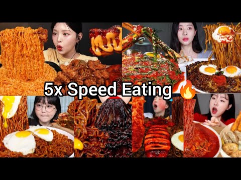 5x Speed Spicy korean mukbang | BEST FOOD COMPILATION | ASMR MUKBANG | Satisfying Eating Sound 🔥🥵😱