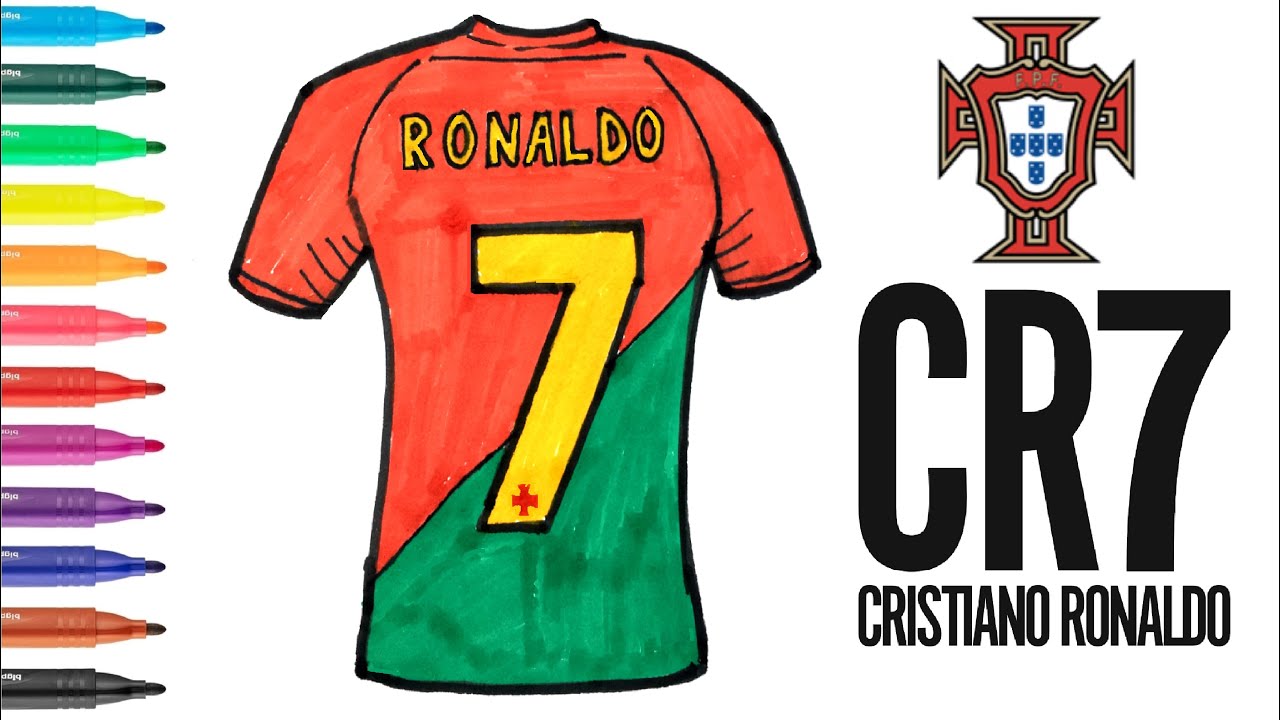 Easy Drawing Portugal National Jersey I Kolay Cristiano Ronaldo ...