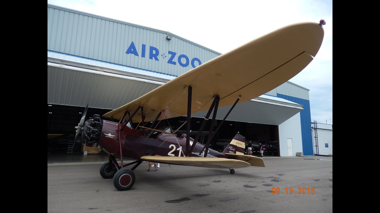 Flight in 1929 New Standard D-25 Bi-Plane at Kalamazoo Air Zoo Museum ...