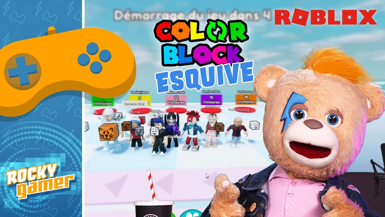 Rocky joue sur ROBLOX à "COLOR BLOCK ESQUIVE" avec les Amigos 🔲🏃- Rocky ...