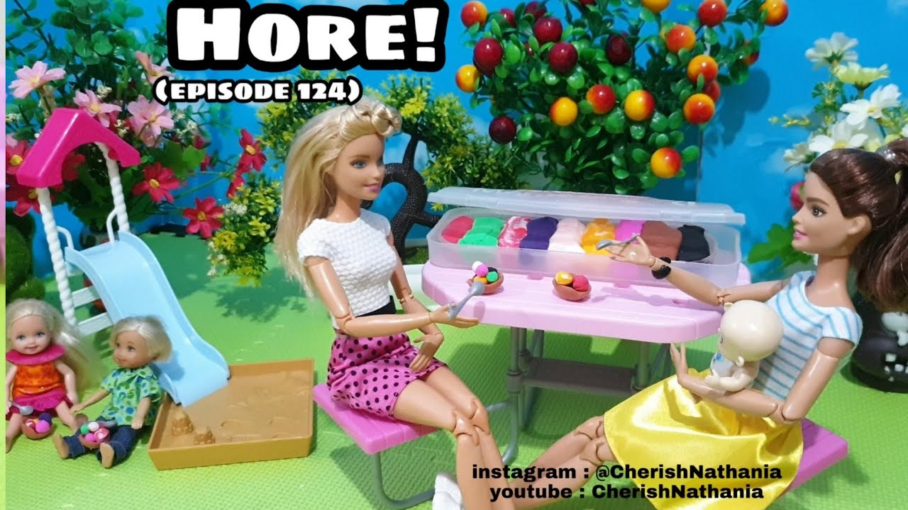 Barbie Hamil Bermain Busa Sabun I Pesta Ice Cream l Dongeng Anak Boneka ...