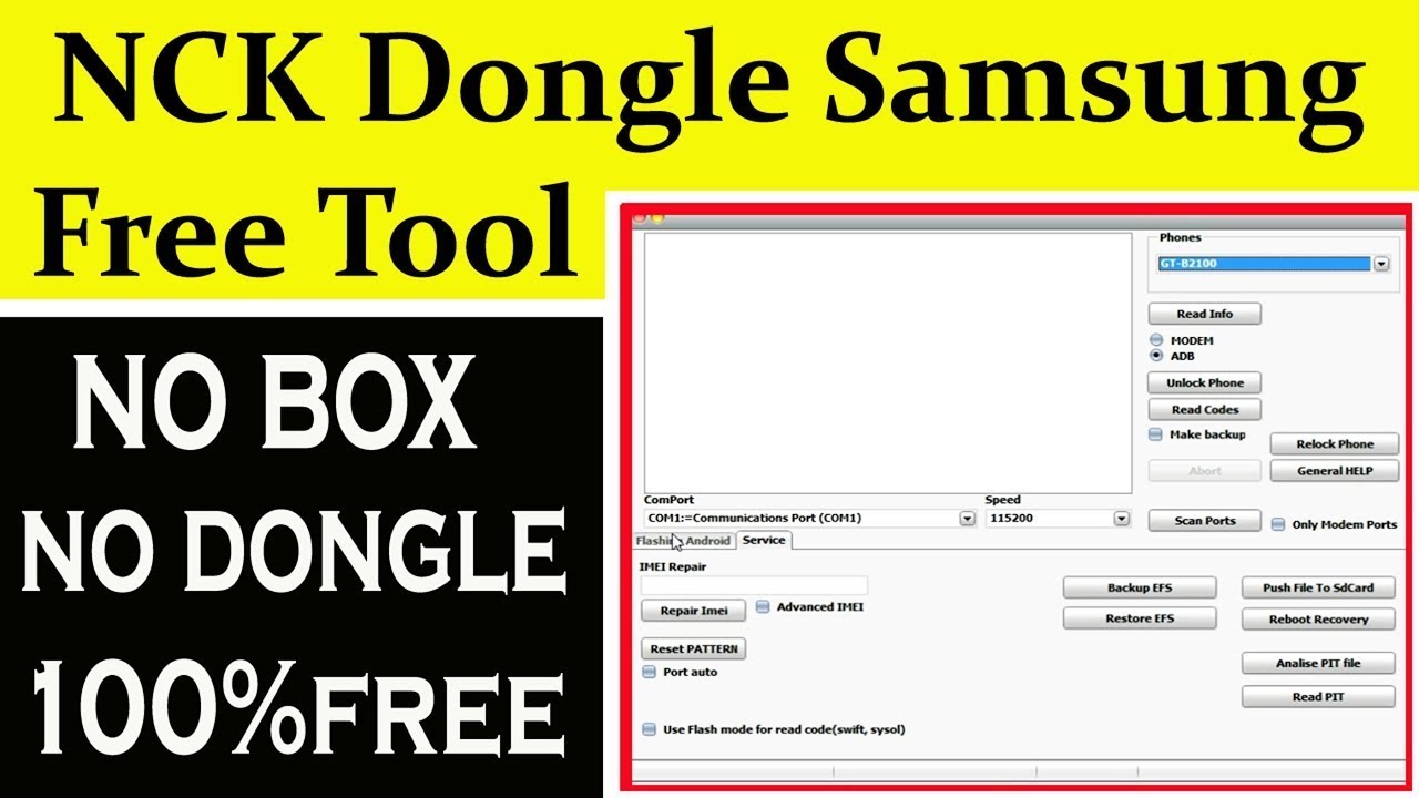 NCK Dongle Samsung Free Tool Good Work in Samsung By Baypasstech - YouTube