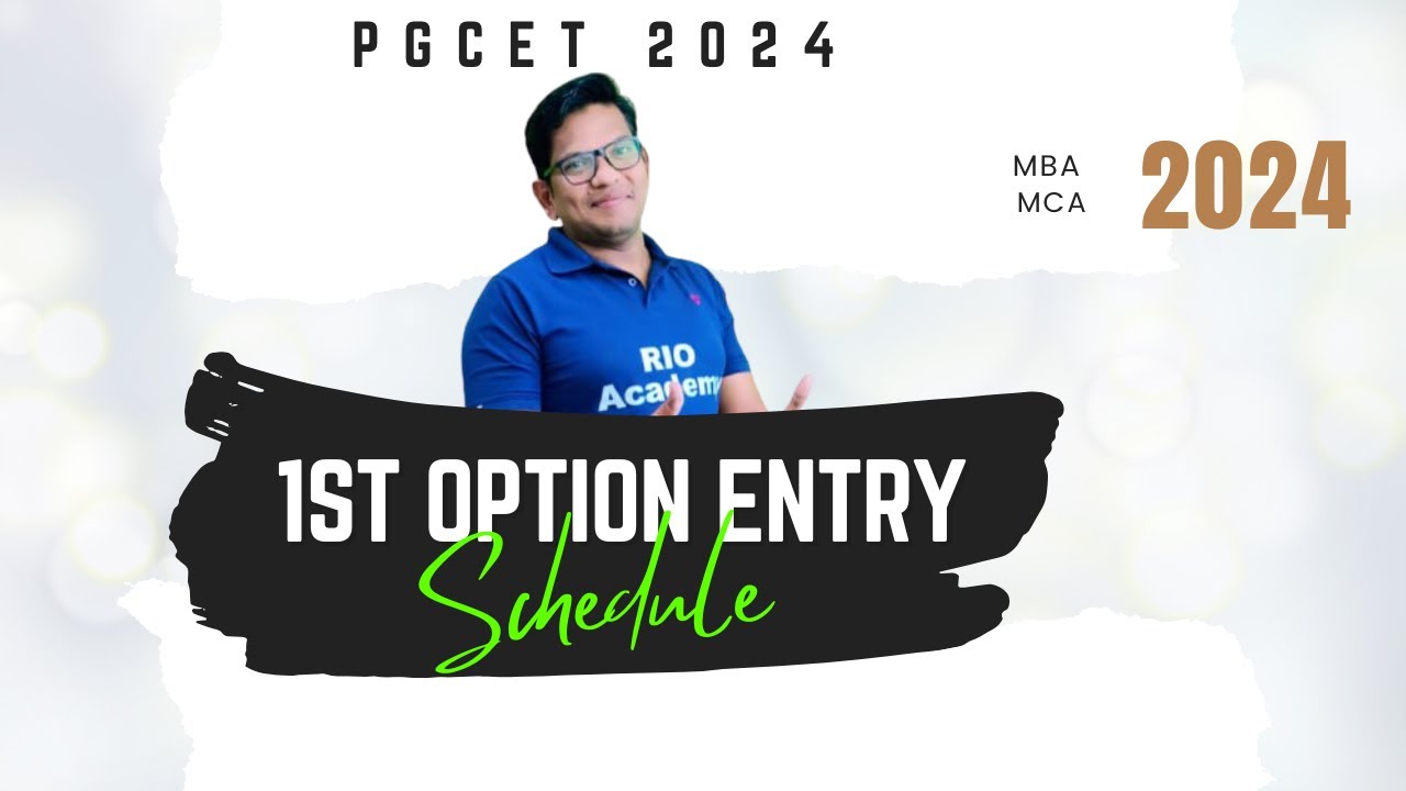 PGCET 2024 update | Admission Process | 1st option entry schedule - YouTube