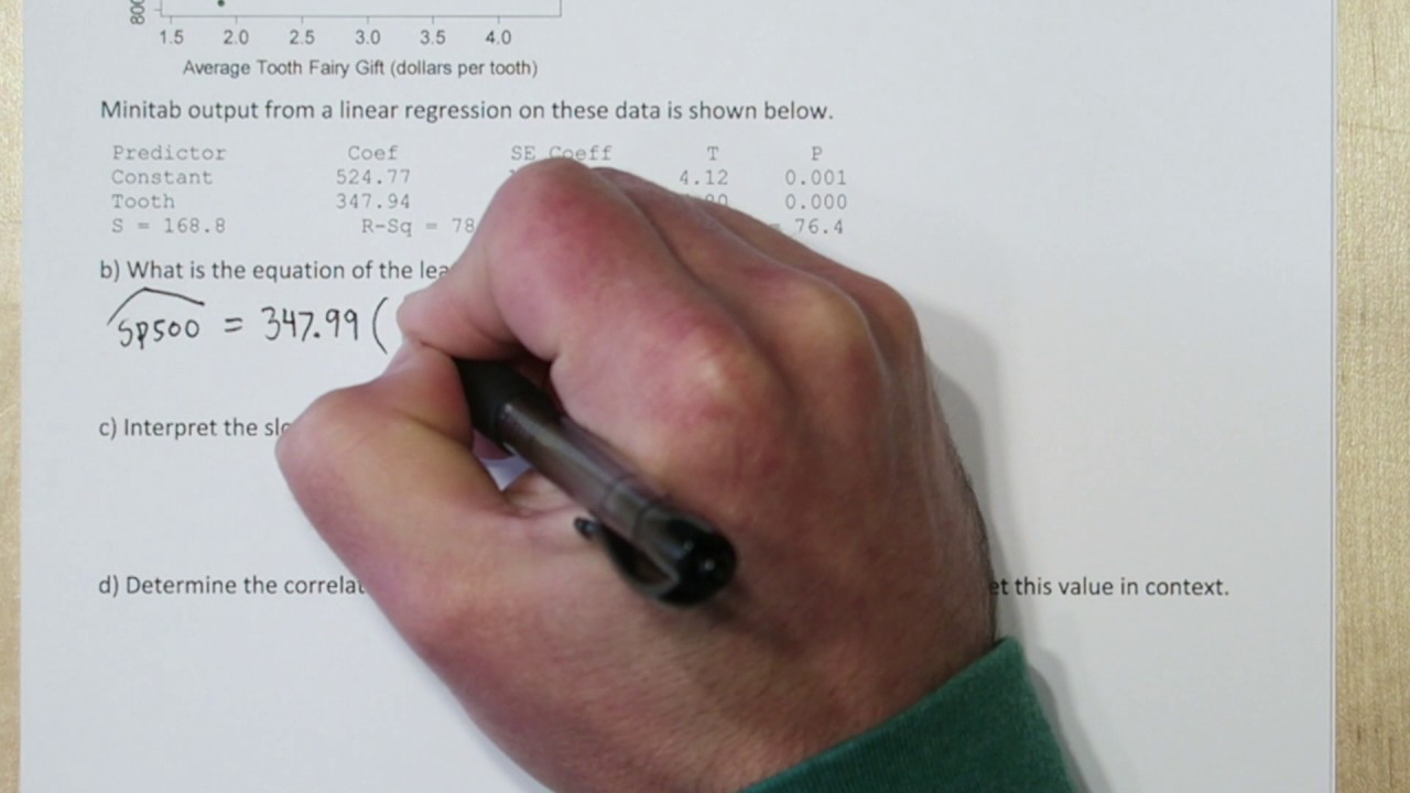 Computer Output For Least Squares Regression Interpreting Slope Computer Output For Least Squares Regression Interpreting Slope