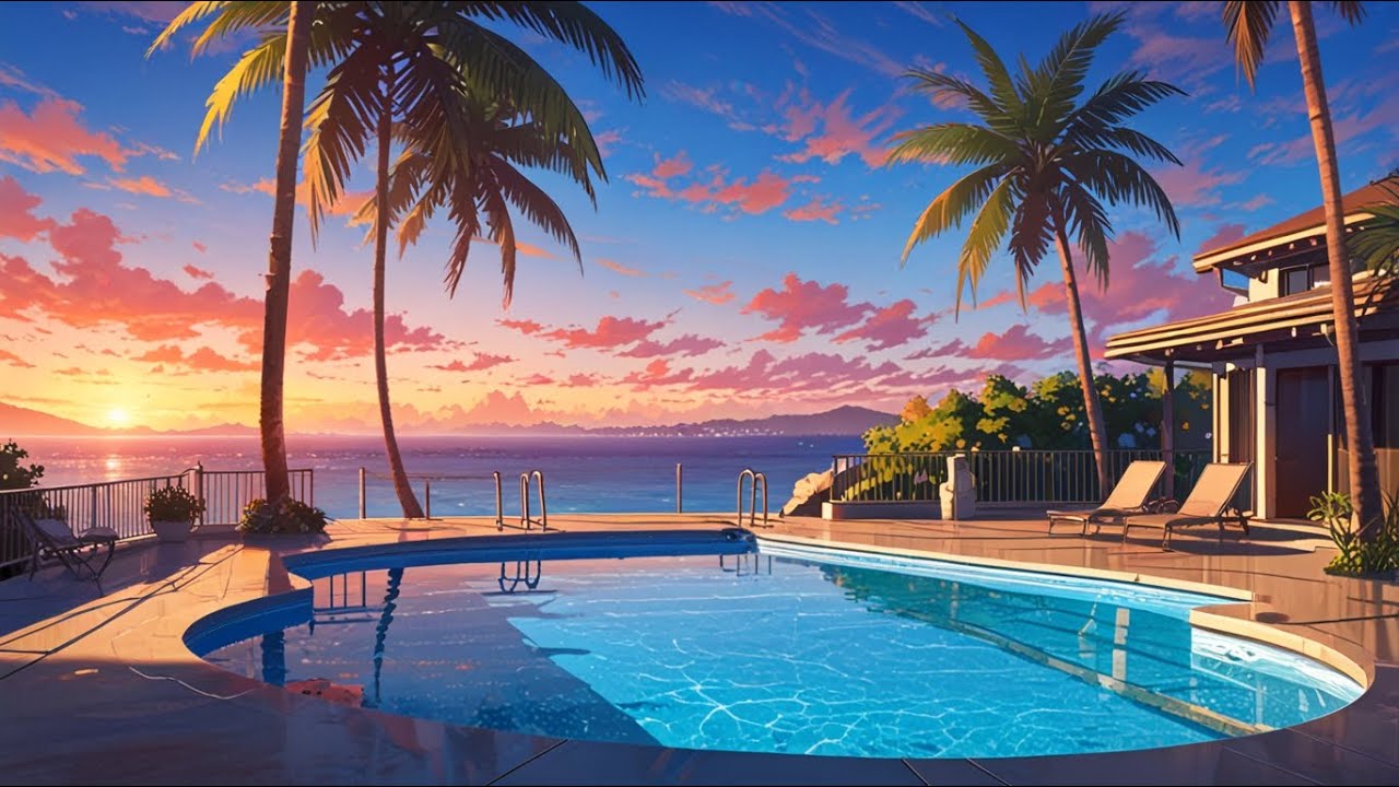 ☀️ Lo-Fi Summer Vacation by the Pool | Chill Tropical Beats 🏊‍♂️ - YouTube