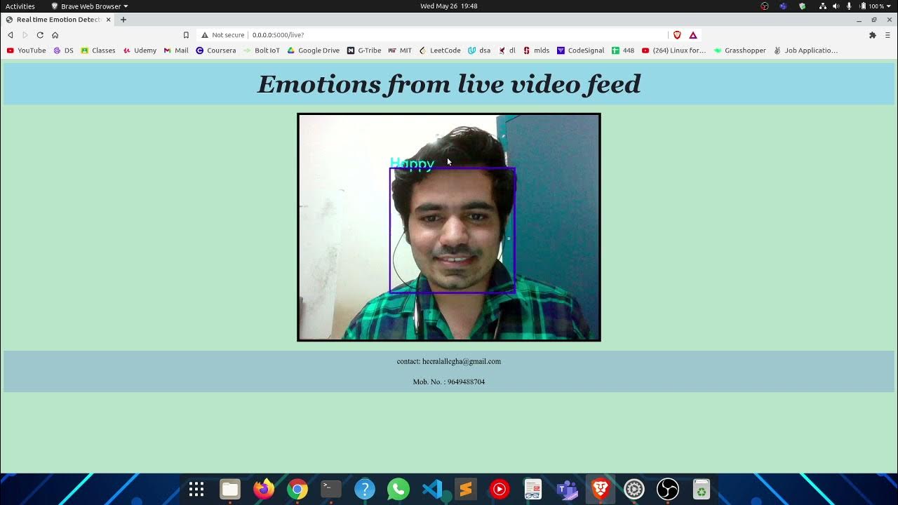 Real time emotion detection using Deep learning from webcam, pre ...