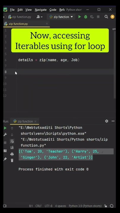 Zip Function In Python Python Tips And Tricks🤯 Shorts Python