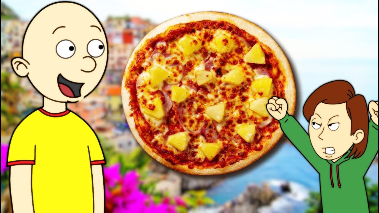 Caillou turns pizza into pineapple on pizza - YouTube