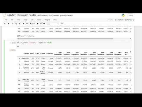 Indexes in Pandas | Python Pandas Tutorials - YouTube