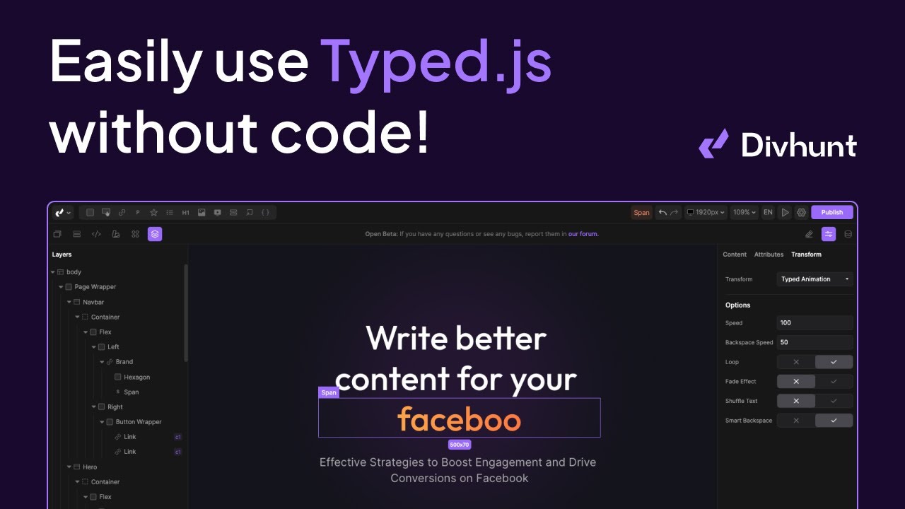 Create A Typing Animation Without Code Using Typedjs Divhunt Plugin