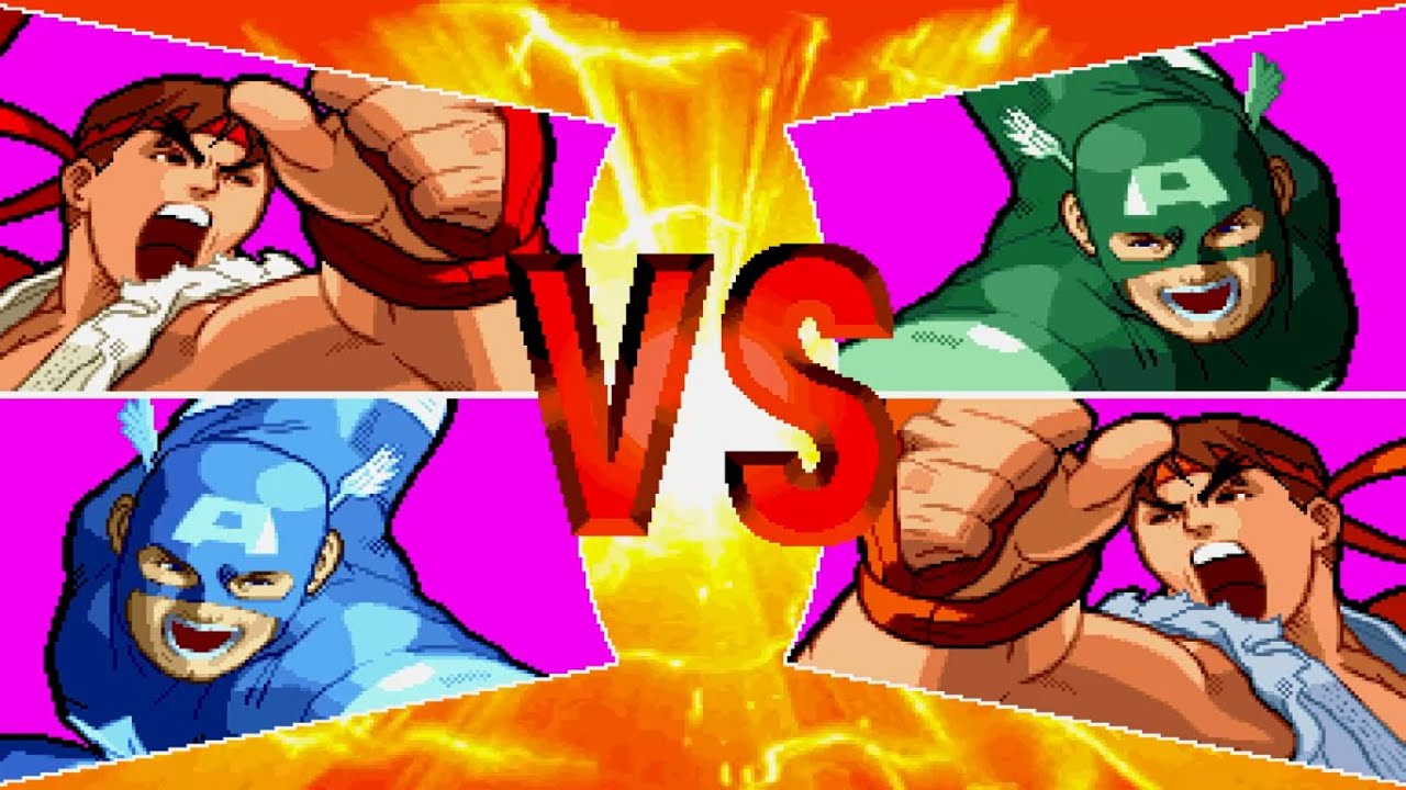 (PS4) Marvel vs Capcom Ryu and Captain America arcade mode - YouTube