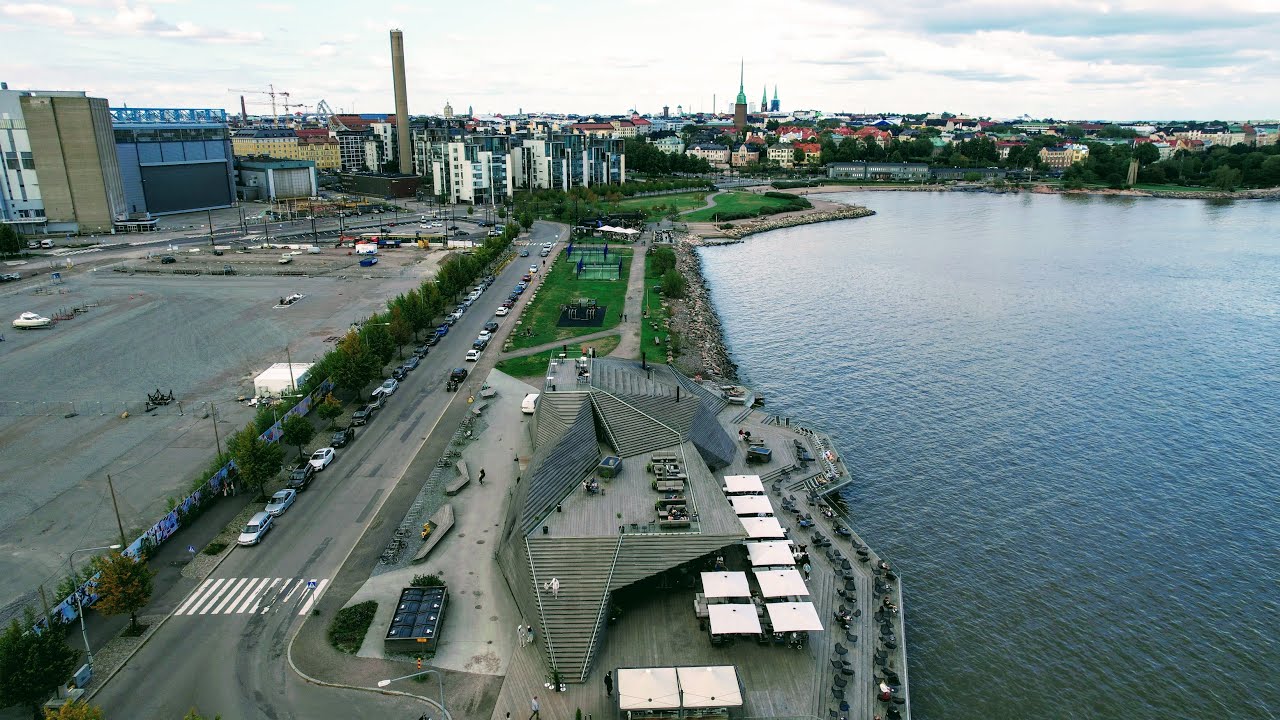 Helsinki Hernesaari Löyly Sauna and Eira Beach, August 2021, DJI Air 2s ...