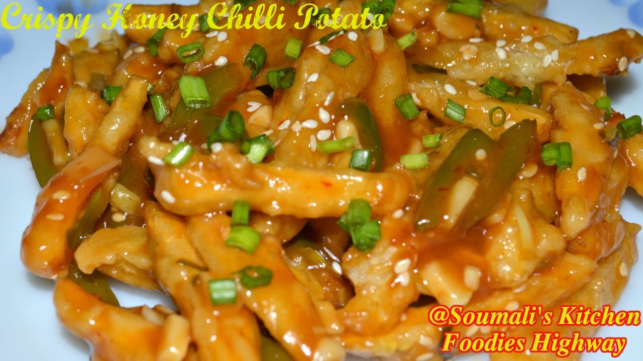 How to prepare Crispy Honey Chilli Potatoes | Snack Recipe | Crispy ...