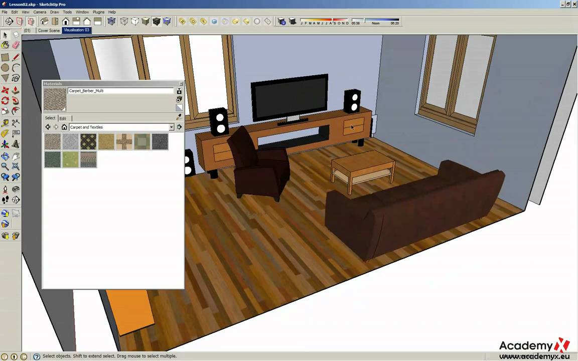 Google SketchUp 7.1 Lesson 03 part 03 - YouTube
