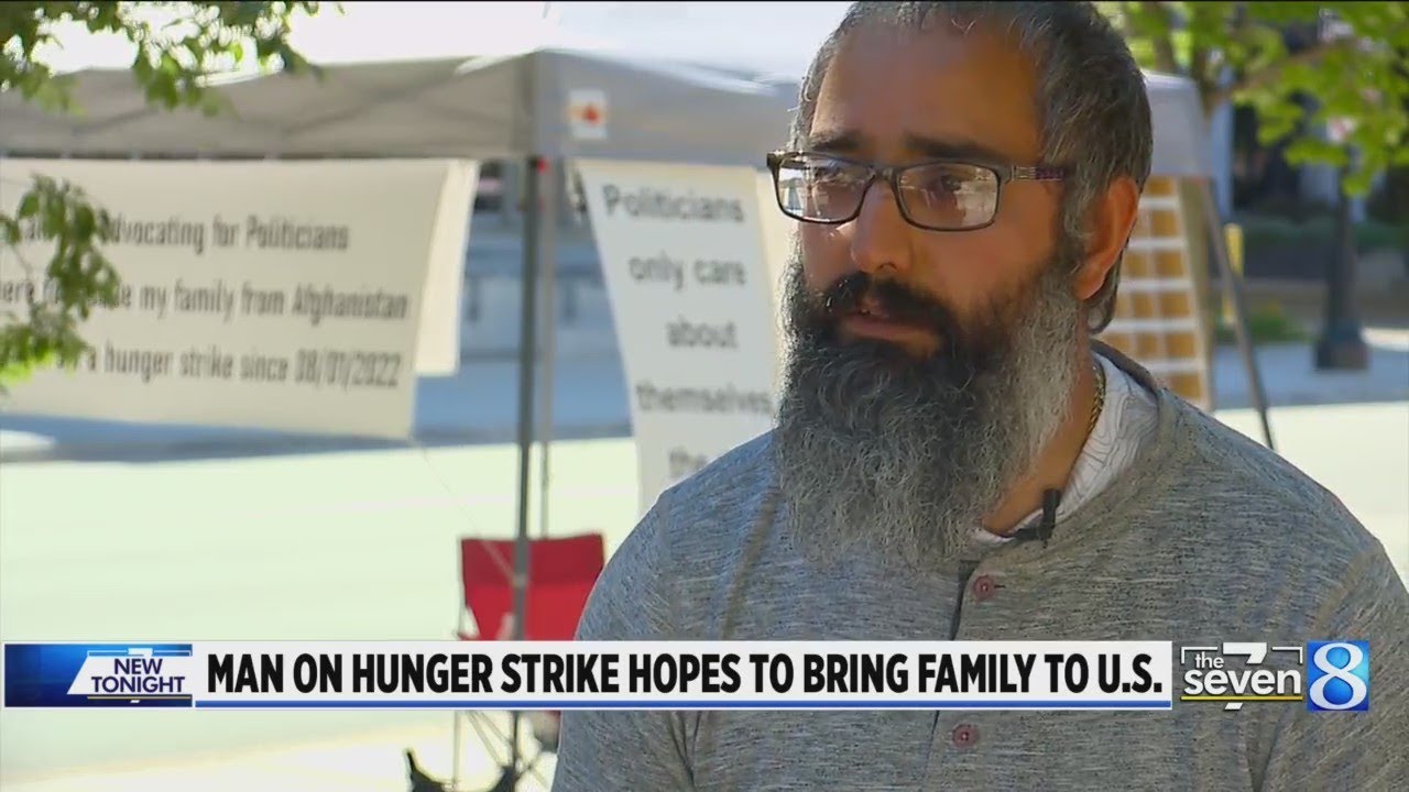 Man on hunger strike in downtown GR hopes to bring family to U.S. - YouTube