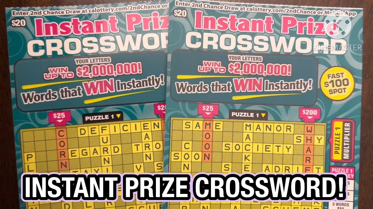 INSTANT PRIZE CROSSWORD! CA Scratchers - YouTube