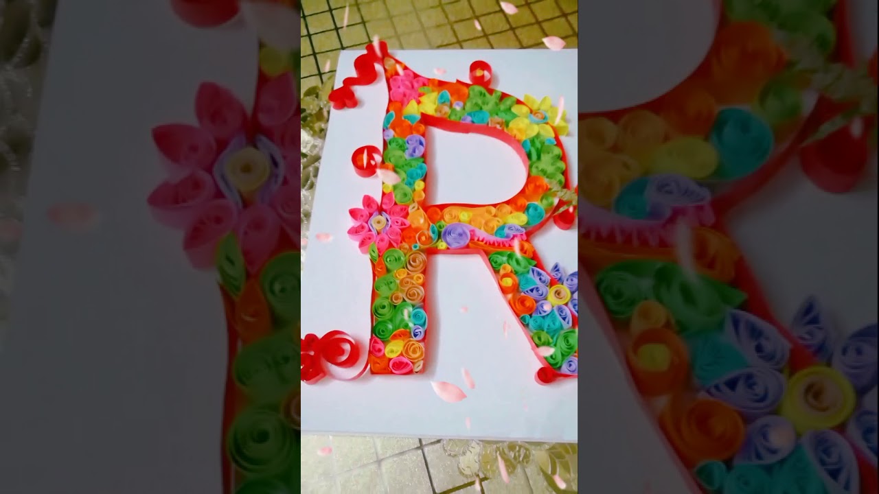 Quilling work letter R - YouTube
