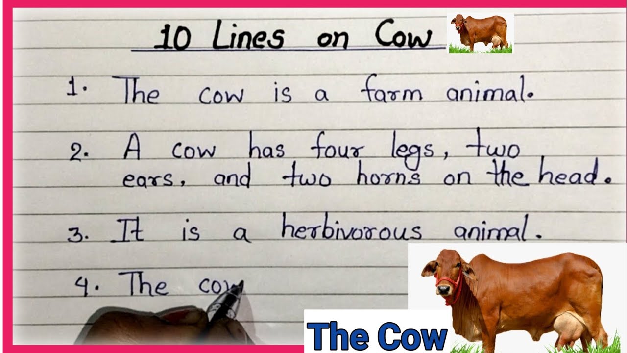 The Cow | 10 Lines On Cow | Cow Essay Writing | The Cow 10 Lines | गाय ...