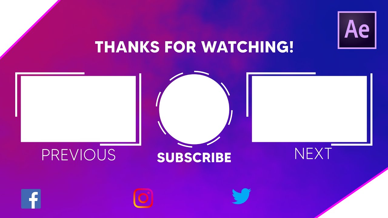 Free YouTube End Screen Templates - After Effects Outro Template - YouTube