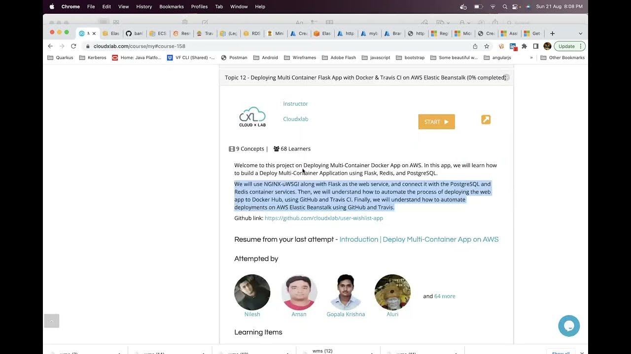 Docker multi container application deployment in AWS Elastic Beanstalk and travis - YouTube