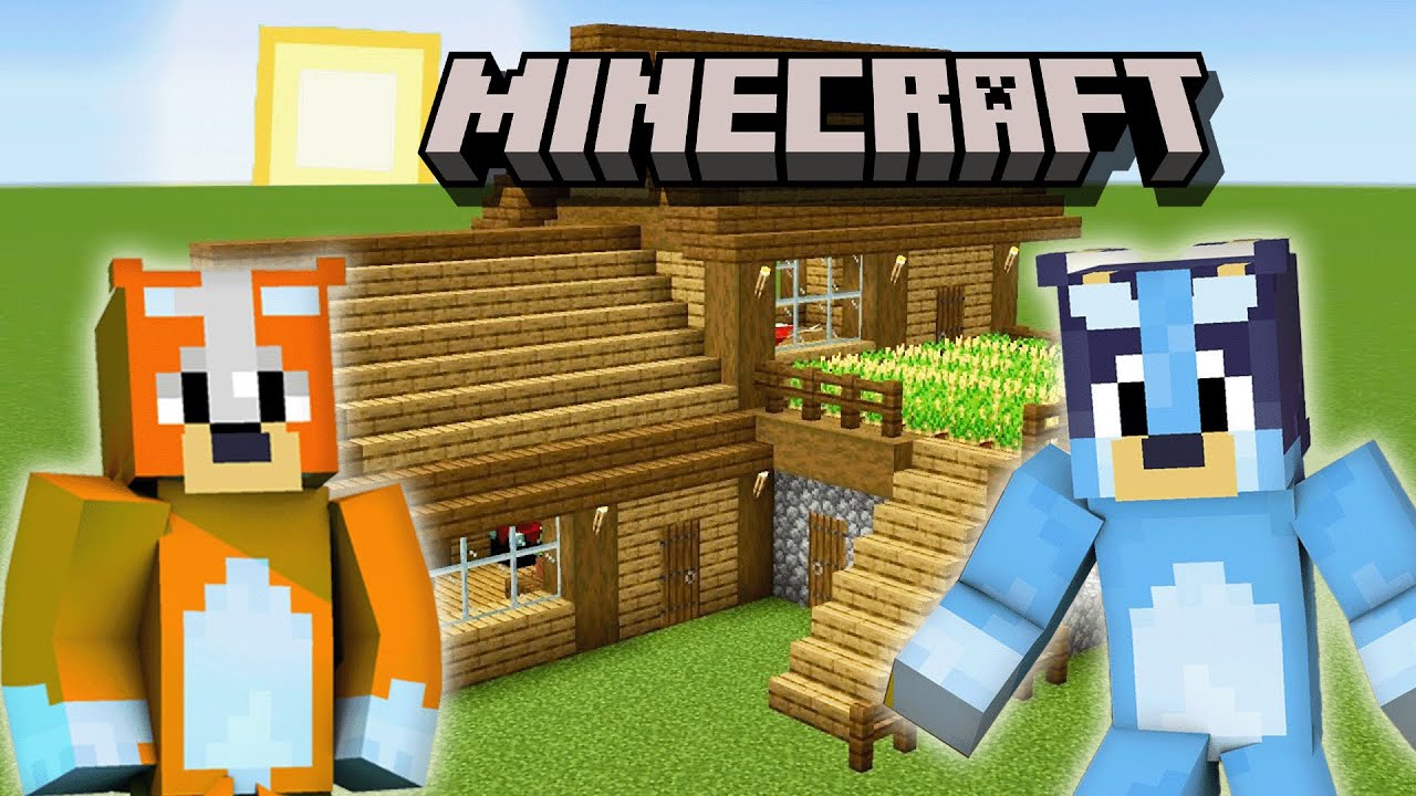 Bluey's Family Plays Minecraft 4 - YouTube