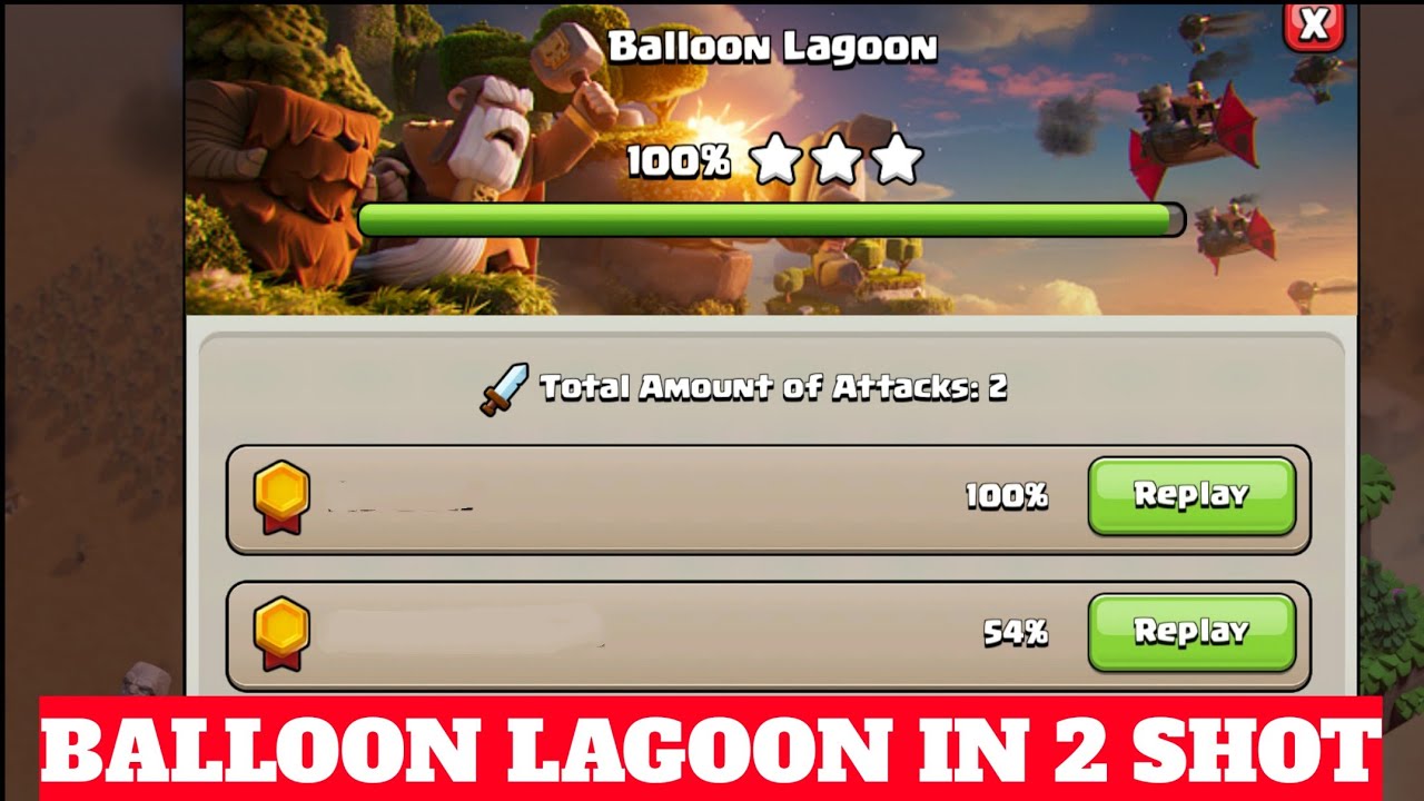 Balloon lagoon in 2 shots- Capital raid (Clash of clans) - YouTube