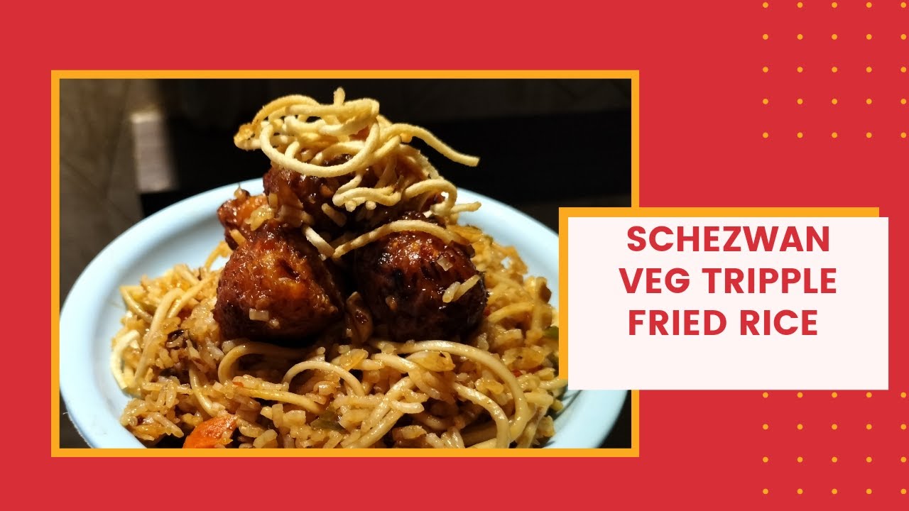 Schezwan veg tripple fried rice | youtube video | dg_cookbook - YouTube