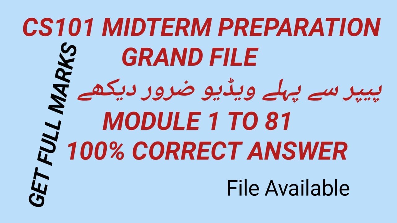 Cs101 Midterm Grand File Cs101 Midterm Preparation Cs101 Midterm File Cs101 Module 1 To 81