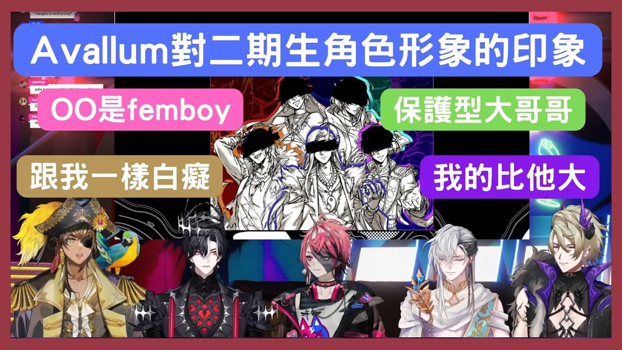 【Avallum 中文翻譯】Avallum對二期生角色形象的印象 【Gale / Cassian / Lucien / Zander ...
