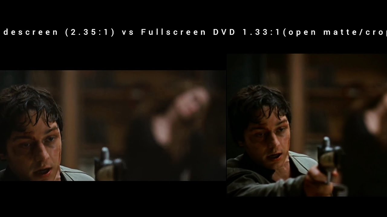 Wanted (2008) Widescreen Vs Fullscreen DVD Last curve bullet scene ...