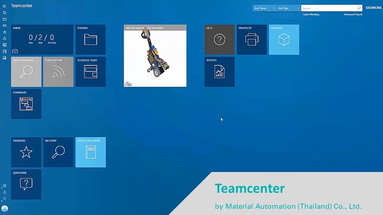 Teamcenter Search by Material Automation (Thailand) Co., Ltd. - YouTube