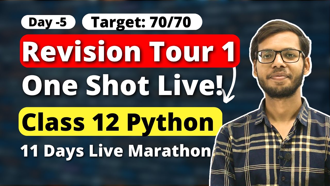 Python Class 12 Chapter 01 Python Revision Tour 01 Free Live Class Day 05 Youtube 3807
