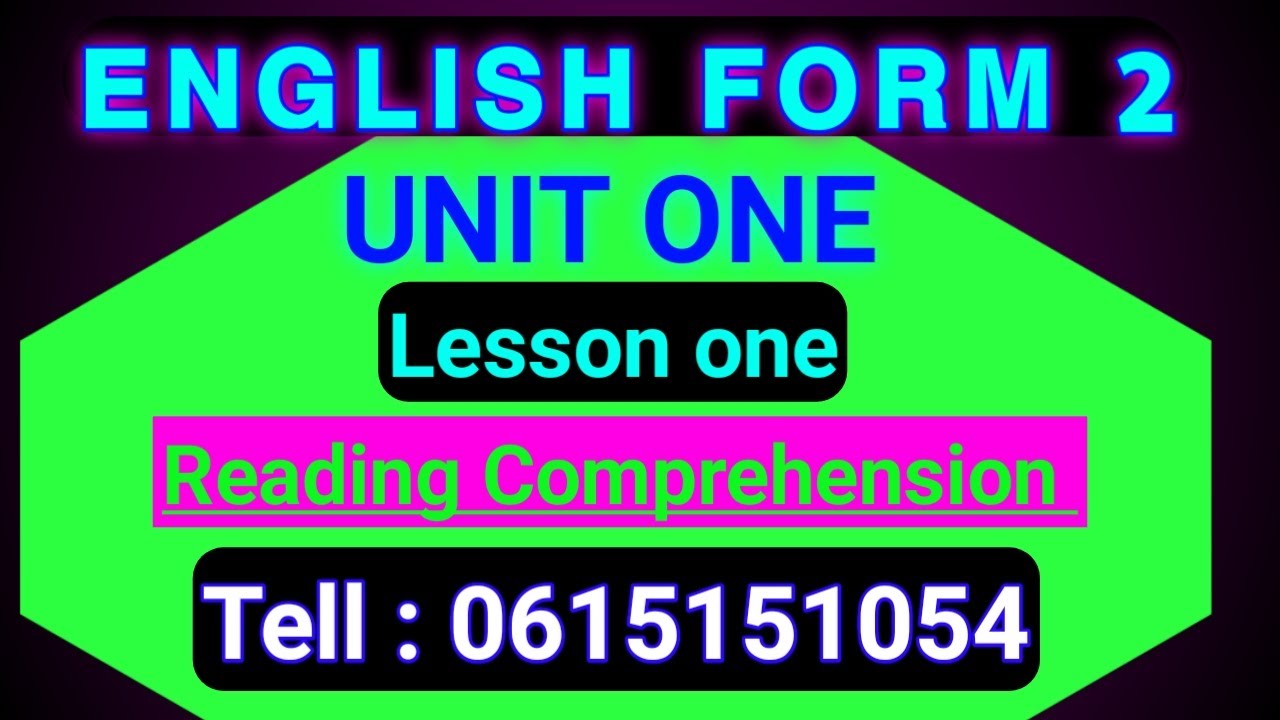 English Form 2 | Lesson one | Reading Comprehension - YouTube