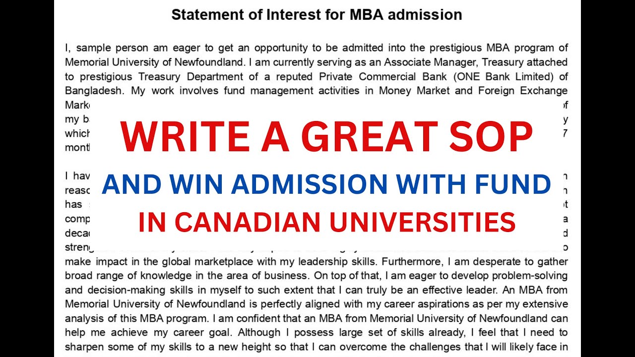 SOP Writing Tips: Write a perfect SOP for University Admission in ...