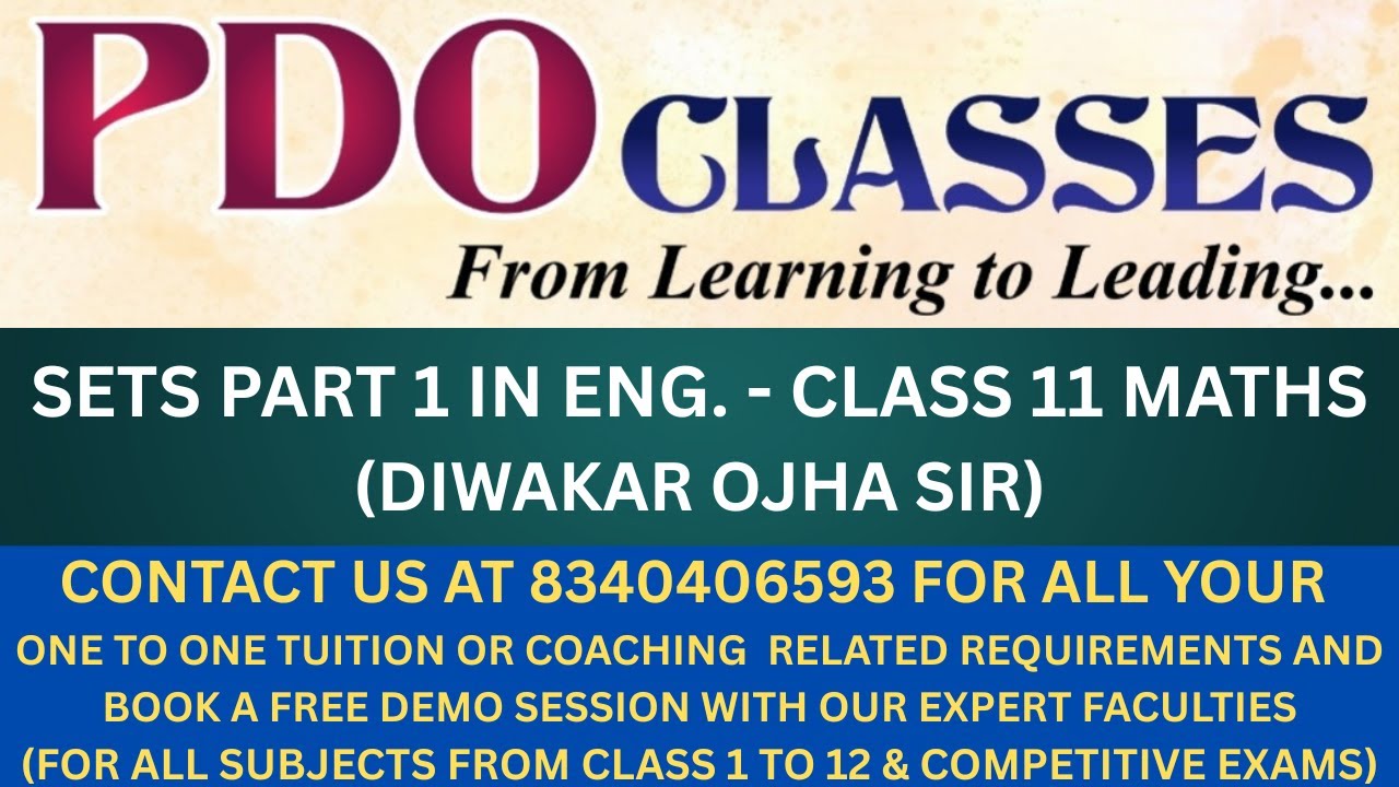 Sets Chapter part 1 in English | CLASS 11 MATHS | DIWAKAR OJHA SIR #setsclass11maths # ...