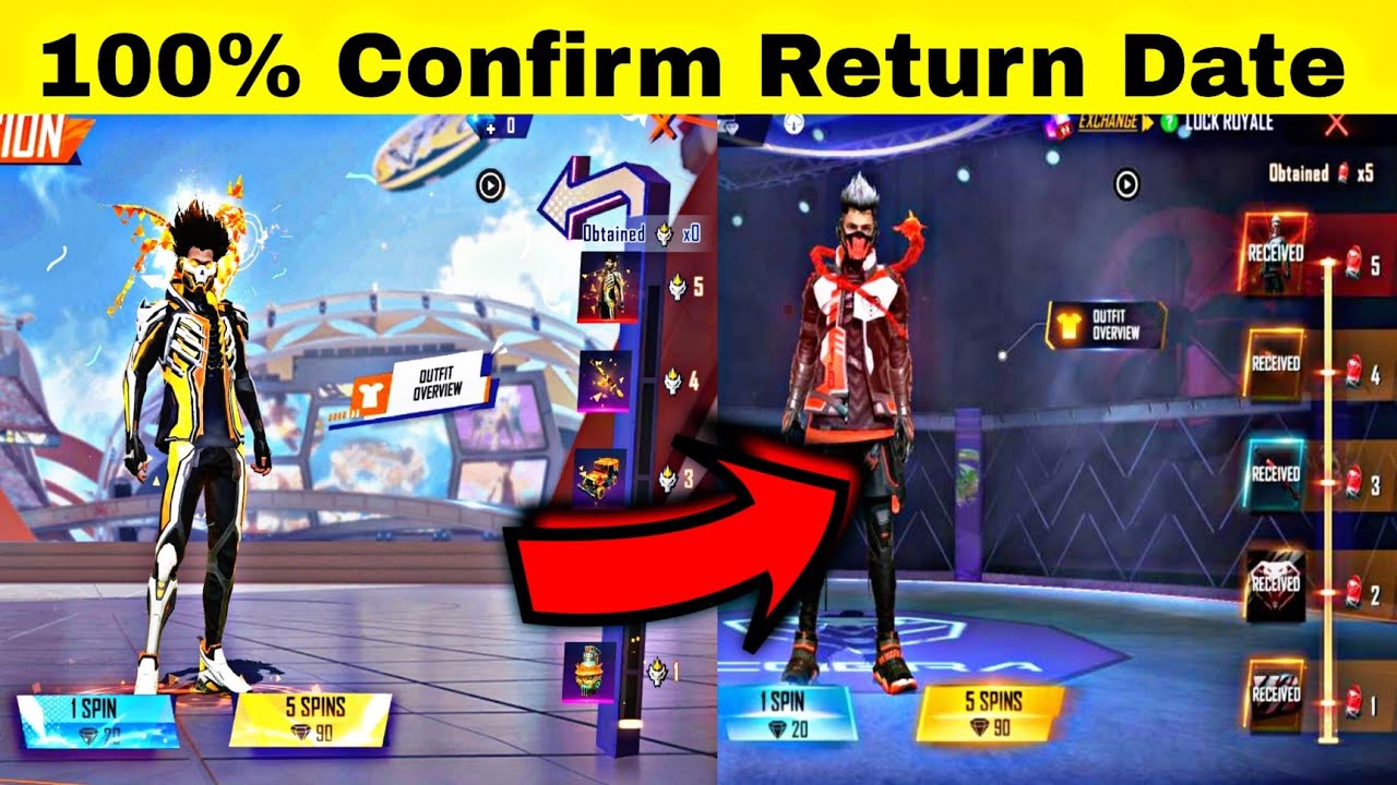 FREE FIRE BOOYAH BANDAL AND COBRA BUNDLE RETURN | COBRA BUNDLE RETURN ...