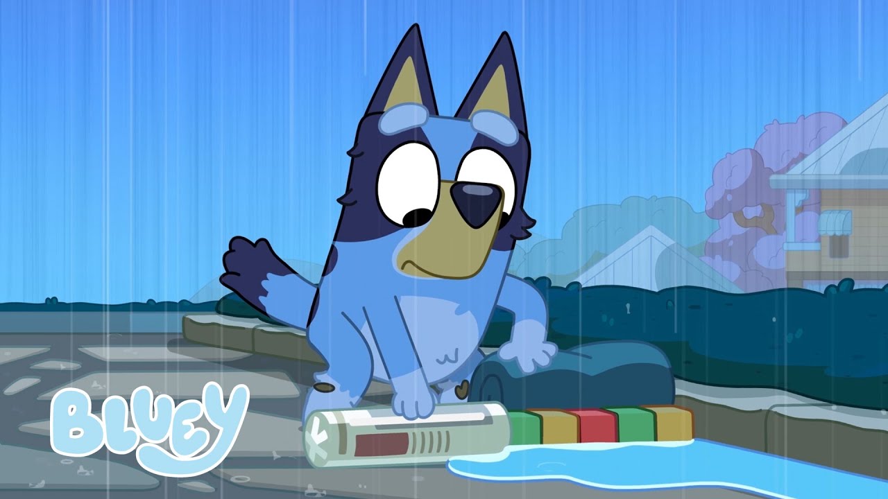 ¿Puede Bluey construir una presa? | Lluvia | Bluey Español Canal ...