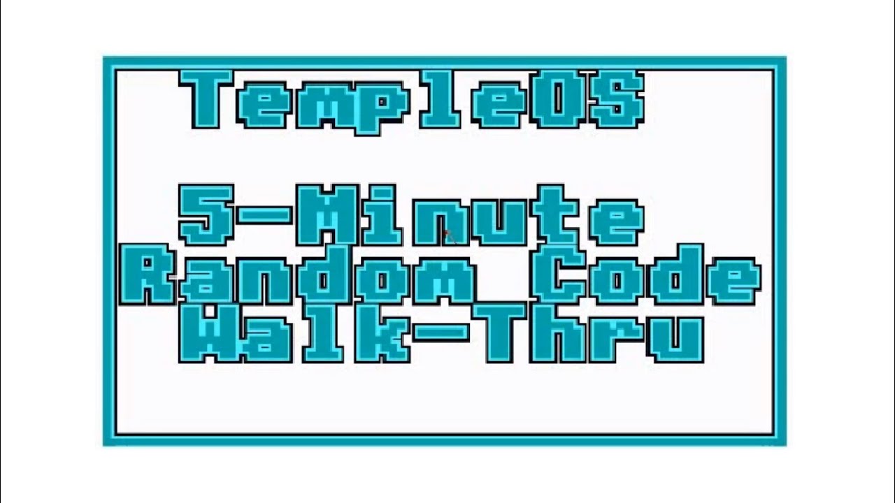 TempleOS - 5 Minute Random Code Walk Thru #103 - YouTube