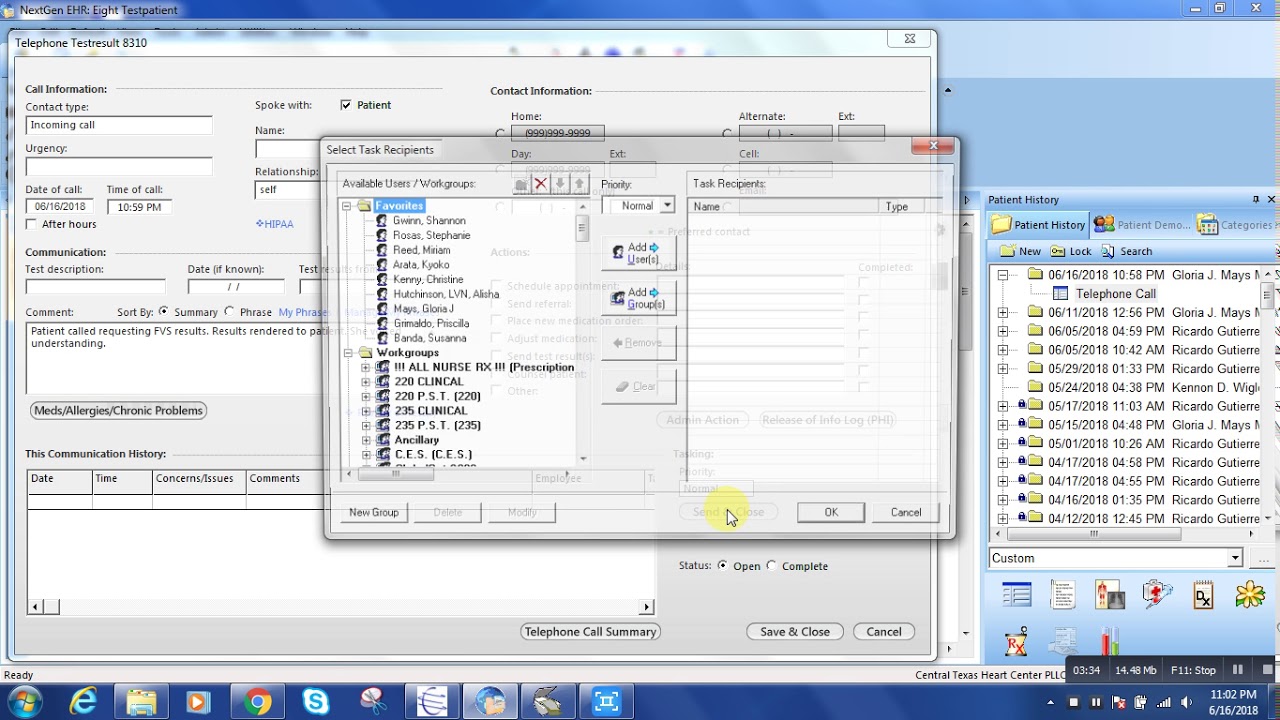 Sending Tasks and Telephone Calls - YouTube