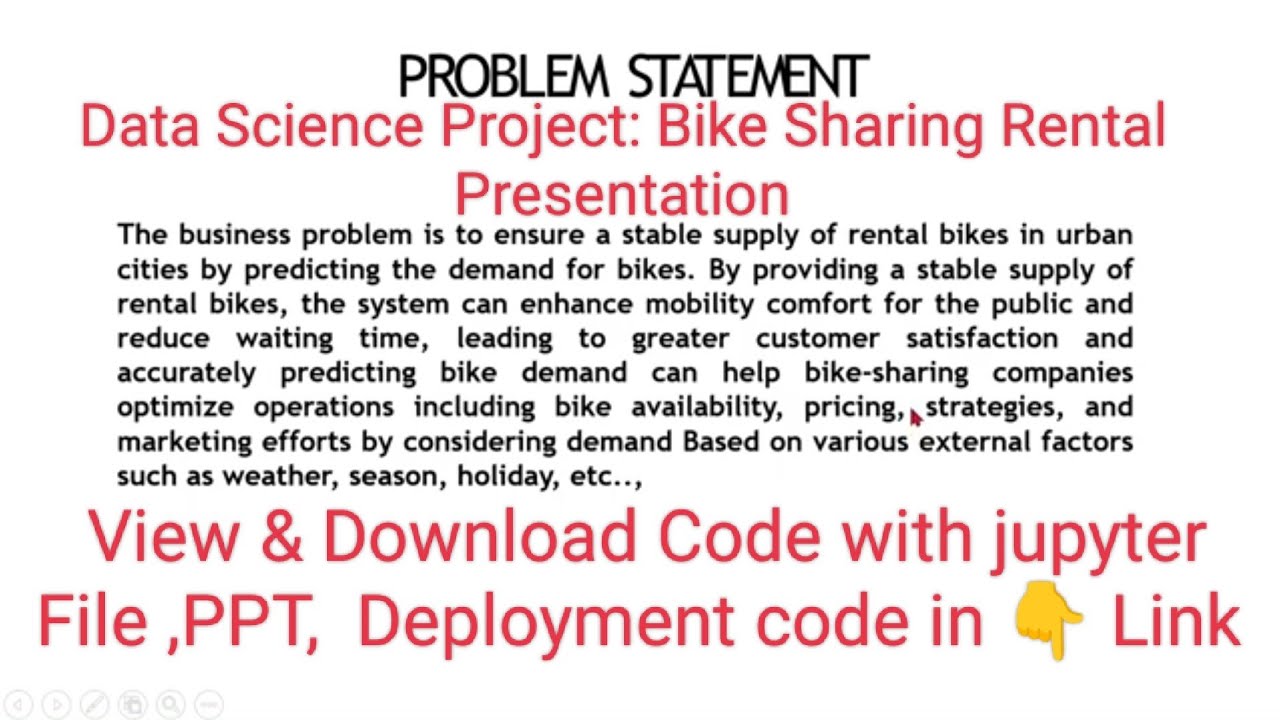 Data Science Project: Bike Sharing Rental Presentation || with code ...