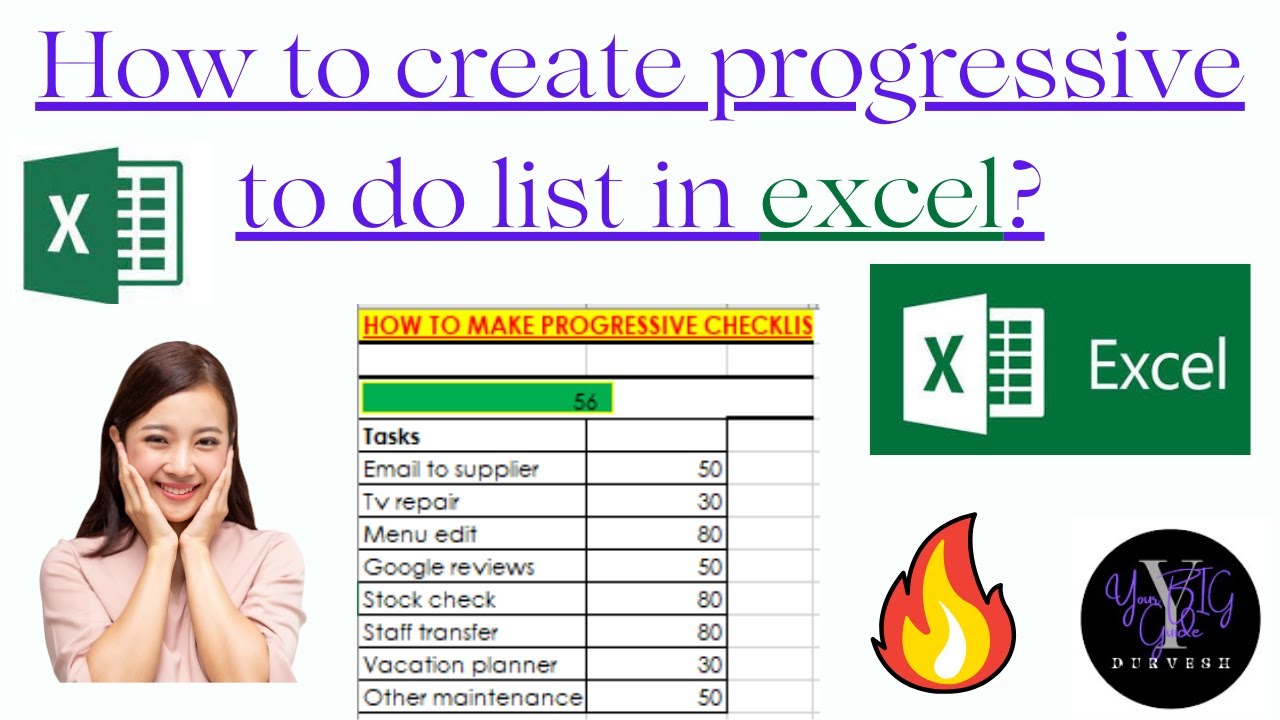 How to make progressive checklist in excel ll Excel mein to do list ...
