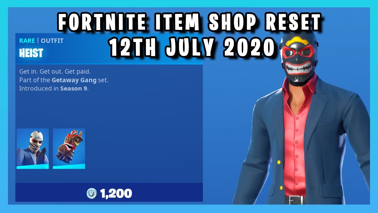 *NEW* HEIST SKIN EDIT STYLE!!! (Item Shop Reset 12th July 2020) - YouTube