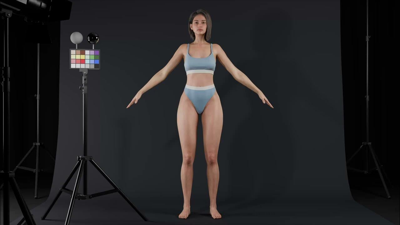 Realistic 3D Character Turntable | Full Body + Wireframe – Natalia v2 - YouTube