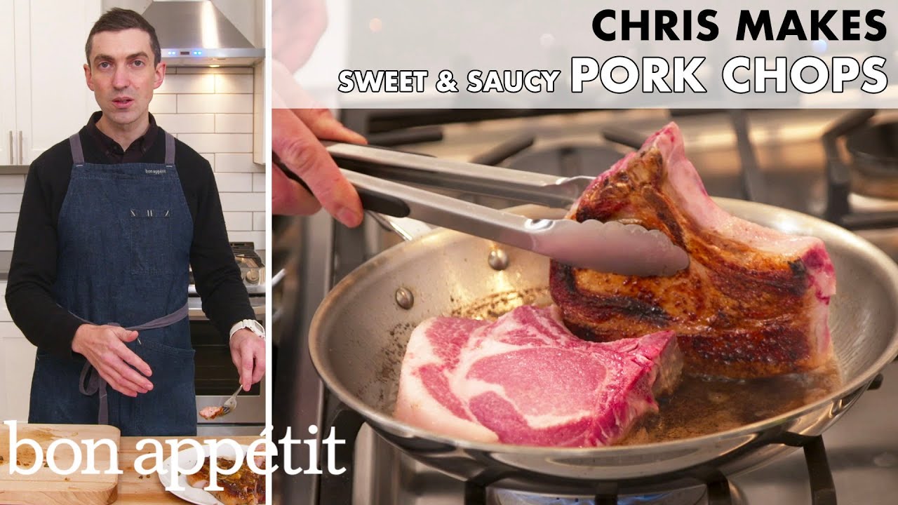Chris Makes Sweet and Saucy Pork Chops | From the Home Kitchen | Bon ...