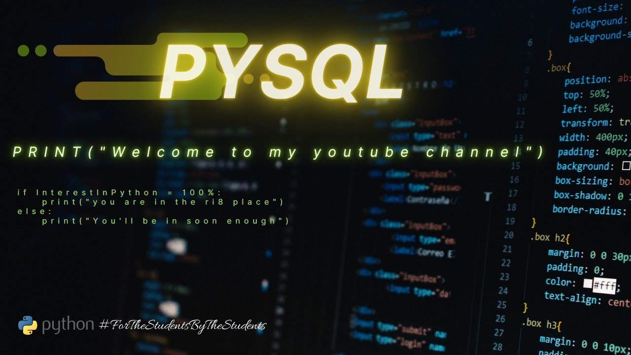 PYSQL INTRO - YouTube