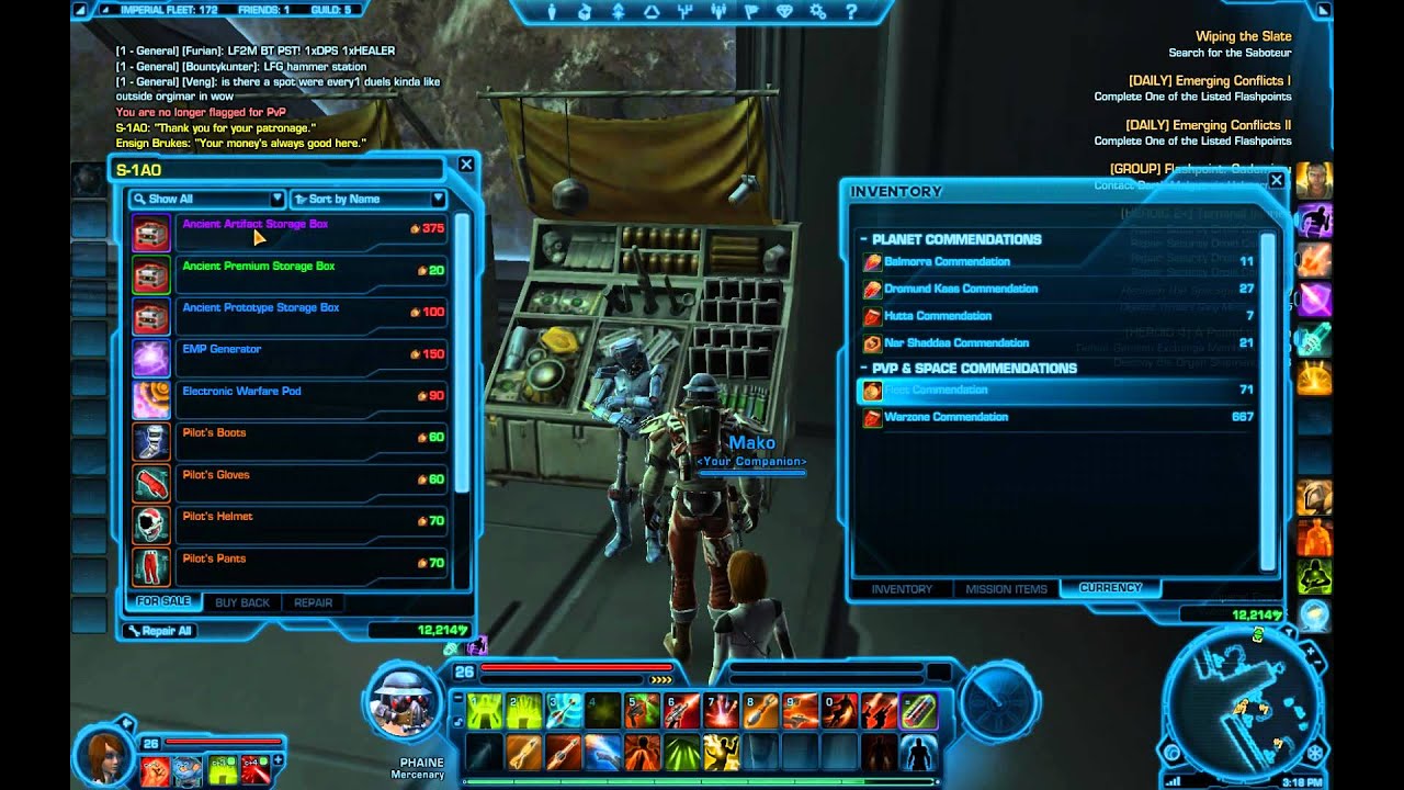 SWTOR Fleet Commendation Merchant - YouTube