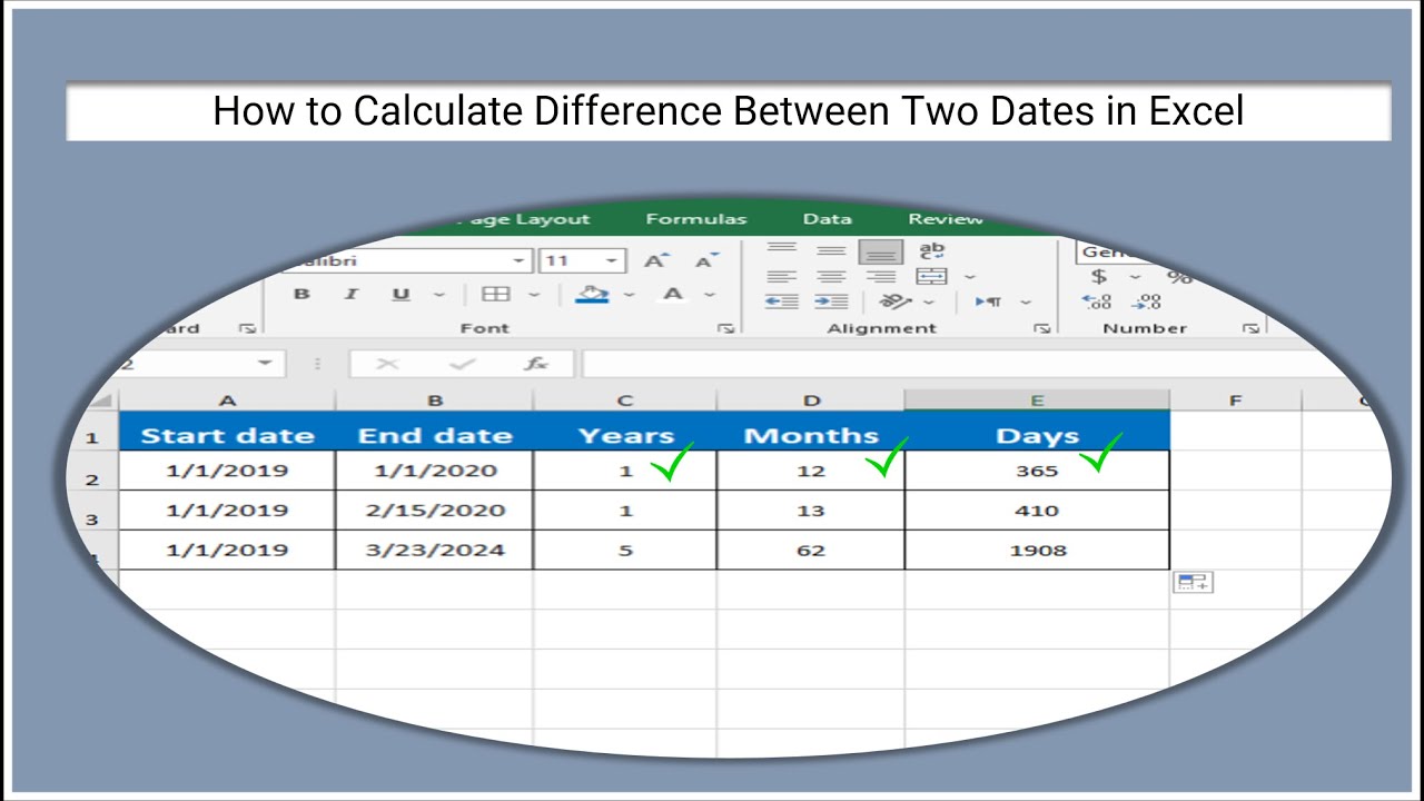 How to Calculate Difference Between Two Dates in Excel - YouTube