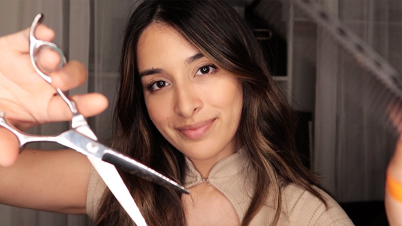 Asmr Sleep Inducing Haircut Brushing Cutting Spray Bottles Youtube