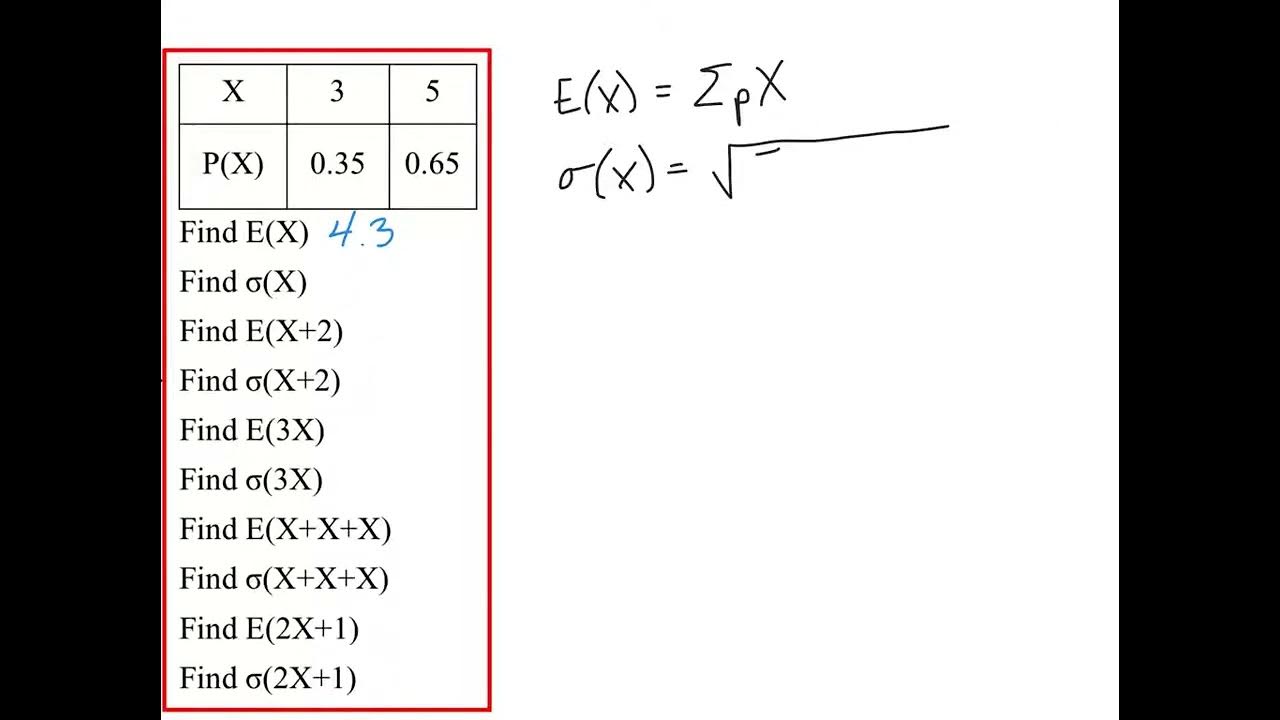 Statistics Random Variable Examples - YouTube