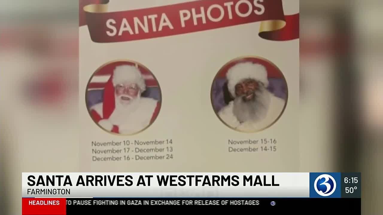 Santa arrives at Westfarms mall - YouTube